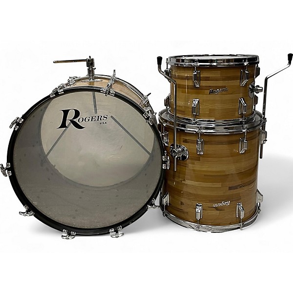 Used Rogers 3 Piece 1969 Drum Set Natural Drum Kit - Guitar Center