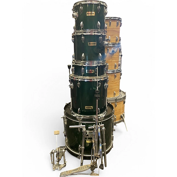 Used Sunlite 5 Piece 5 PIECE DRUM SET Green Drum Kit - Guitar Center