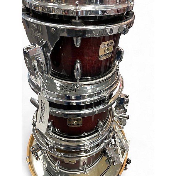 Used 2016 Gretsch Drums 4 Piece Renown Maple Chrome Red Drum Kit ...