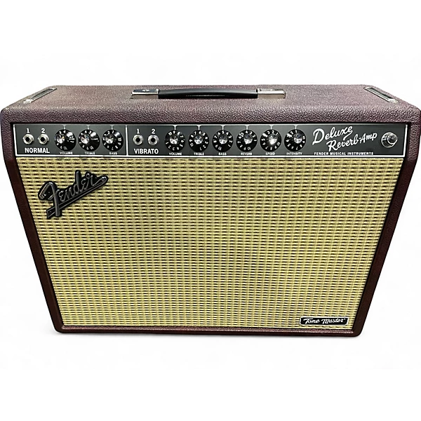 Used Fender Tone Master Deluxe Reverb Wine Red Guitar Combo Amp ...
