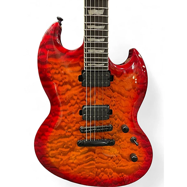 Used ESP LTD Viper 1000 Deluxe Trans Red Solid Body Electric Guitar ...