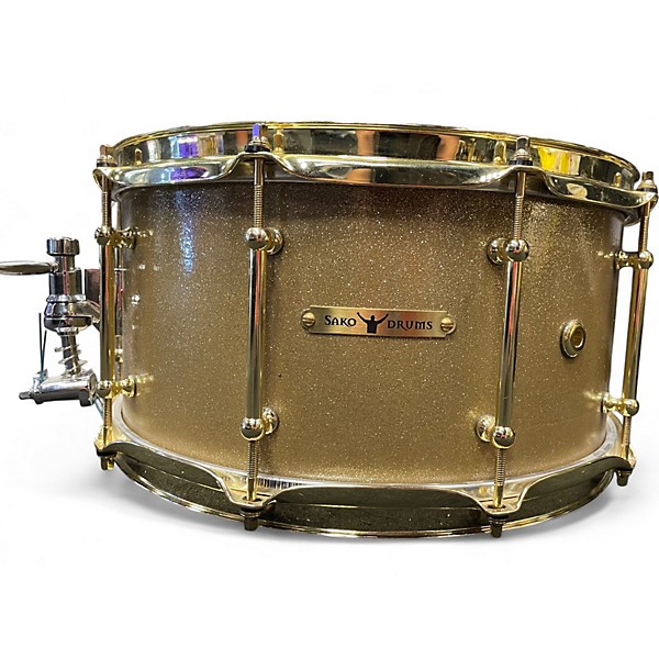 Used Sako Drums 7X14 Cast Iron Gold Sparkle Drum - Guitar Center