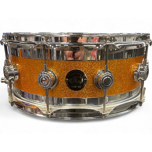 Used DW 5.5X14 Edge Series Snare GOLD SPARKLE Drum - Guitar Center