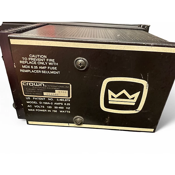 Used 1980s Crown D-150A Series II Power Amp - Guitar Center