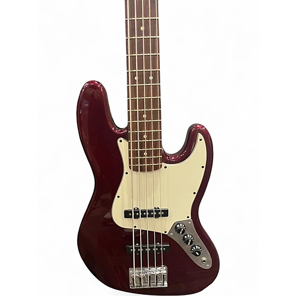 Used Fender Standard Jazz Bass V 5 String Candy Apple Red Electric Bass ...