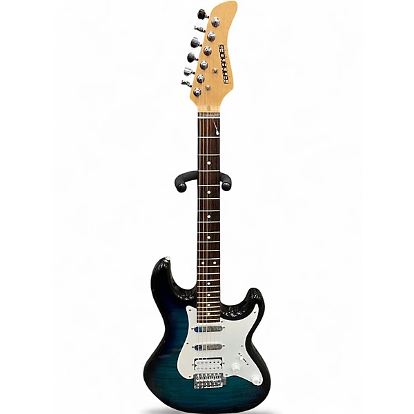 Used Fernandes Strat Ocean Blue Burst Solid Body Electric Guitar ...