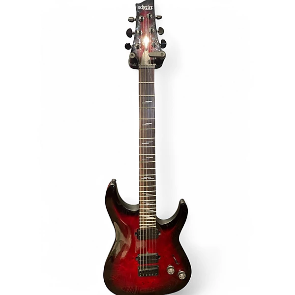 Used Schecter Guitar Research Omen Elite Black Cherry Burst Solid Body ...